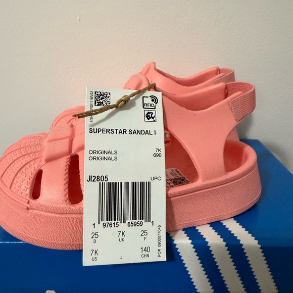 adidas | Shoes | Adidas Pink Sandals With Signature Stripes | Poshmark